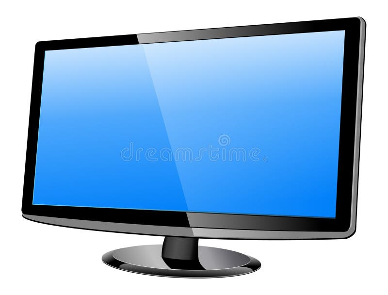 Lcd Tv Monitor, Vector Illustration. Stock Vector - Illustration of ...