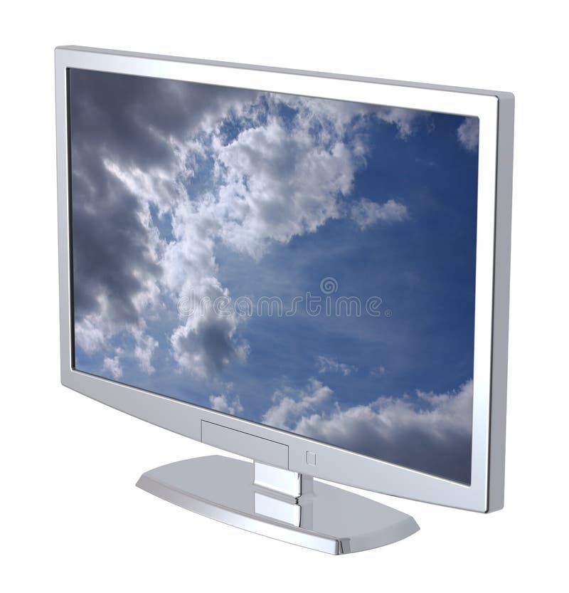 Lcd Tv Monitor on White Background. Stock Illustration - Illustration ...