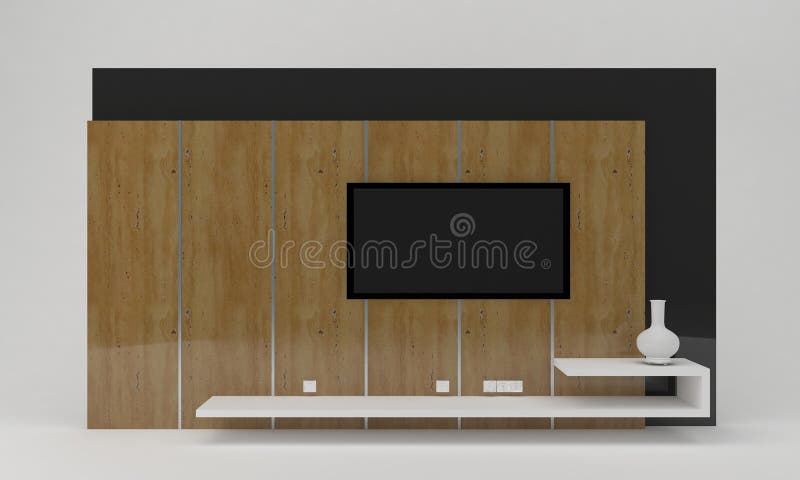 LCD TV Rack Interior Media Wall Stock Illustration - Illustration of ...