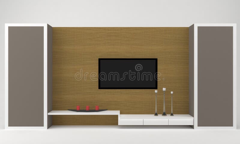LCD TV Rack Interior Media Wall Stock Illustration - Illustration of ...
