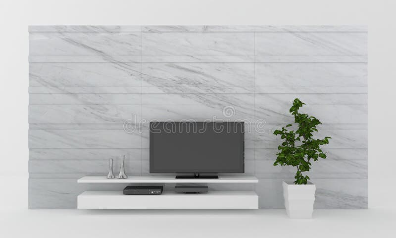 LCD TV Rack Interior Media Wall Stock Illustration - Illustration of ...