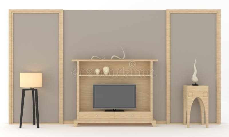 LCD TV Rack Interior Media Wall Stock Illustration - Illustration of ...