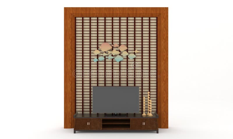 LCD TV Rack Interior Media Wall Stock Image - Image of design, holiday ...