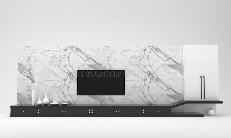 LCD TV Rack Interior Media Wall Stock Illustration - Illustration of ...