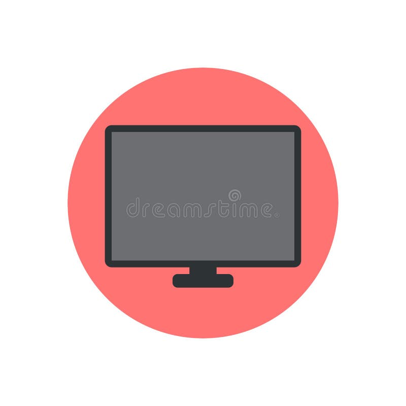 Flat Screen TV Line Icon, Outline Vector Sign, Linear Style Pictogram ...