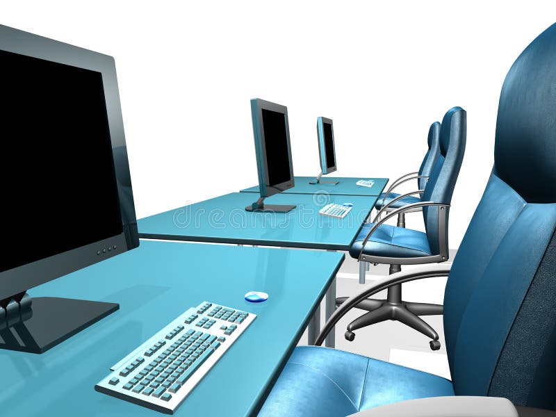 KANTOOR LCD-MONITOR stock illustratie. Illustration of internet - 1013486