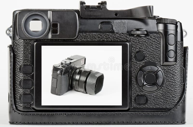 LCD View of Well Used, Retro Style Digital Camera Stock Photo - Image ...