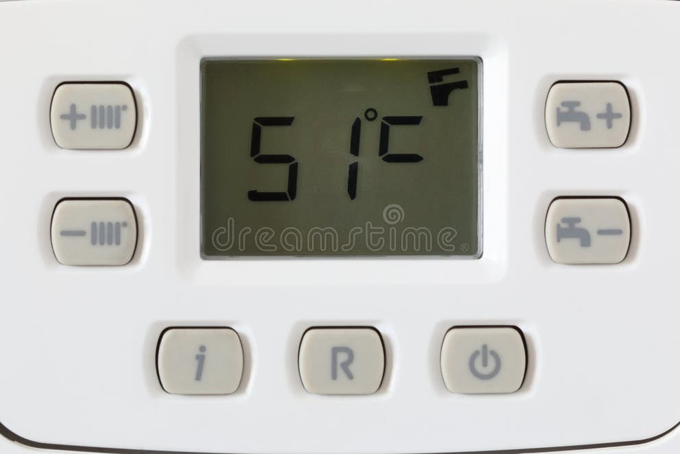 LCD Y Panel De Control De La Caldera De Gas Foto de archivo - Imagen de ...