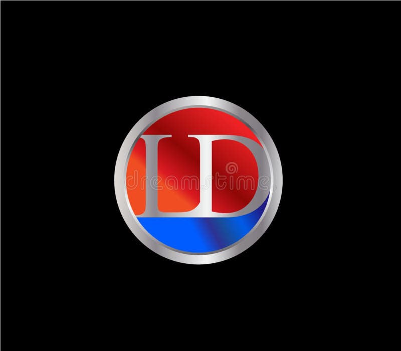 LD Initial Circle Shape Red Blue Silver Color Later Logo Design Stock ...