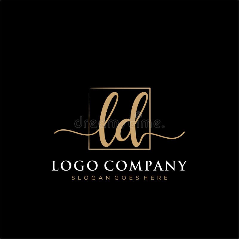 LD Initial Handwriting Logo with Rectangle Template Vector Stock Vector ... LD Initial Handwriting Logo with Rectangle Template Vector Stock Vector ...