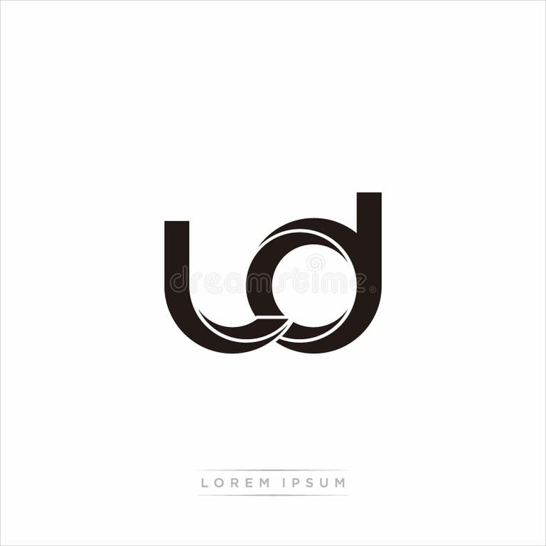 Ld Initial Letter Split Lowercase Modern Monogram Linked Outline ...