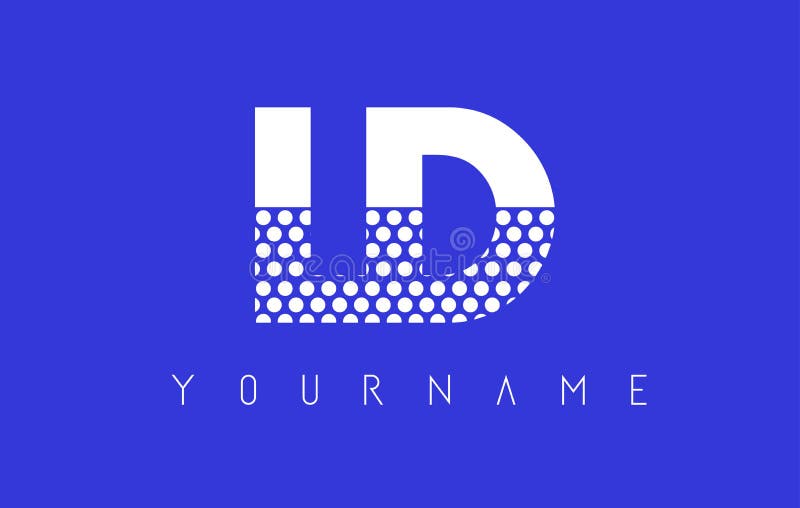 LD L D Dotted Letter Logo Design with Blue Background. Stock Vector ...