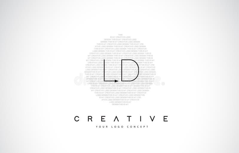 LD L D Logo Design with Black and White Creative Text Letter Vector ...