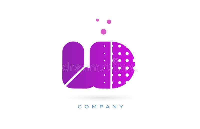 LD L D Letter Logo with Pink Purple Color and Particles Dots Design ...