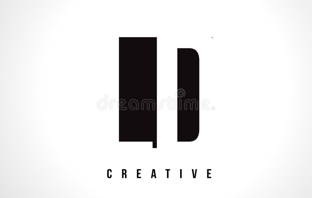 LD L D White Letter Logo Design with Black Square. Stock Vector ...