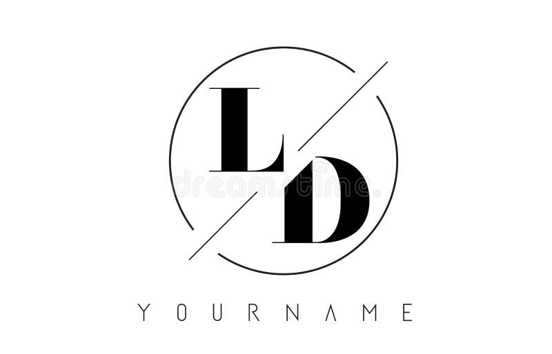LD Letter Logo with Cutted and Intersected Design Stock Vector ...