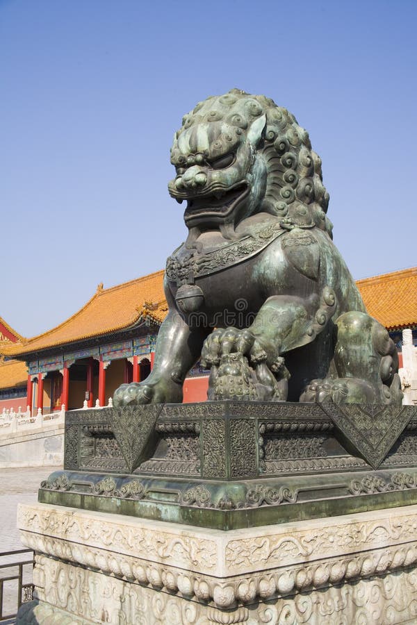 Leão chinês imagem de stock. Imagem de dragon, asian, beijing - 1098691