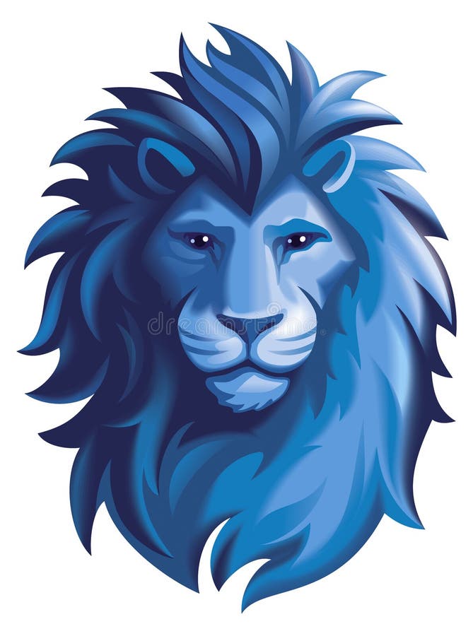 IMAGEN AZUL PRINCIPAL DEL VECTOR DEL COLOR DEL LEÓN Ilustración del ...