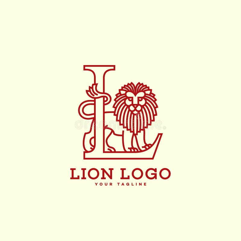 León Con La Letra L Logotipo Ilustración del Vector - Ilustración de ...