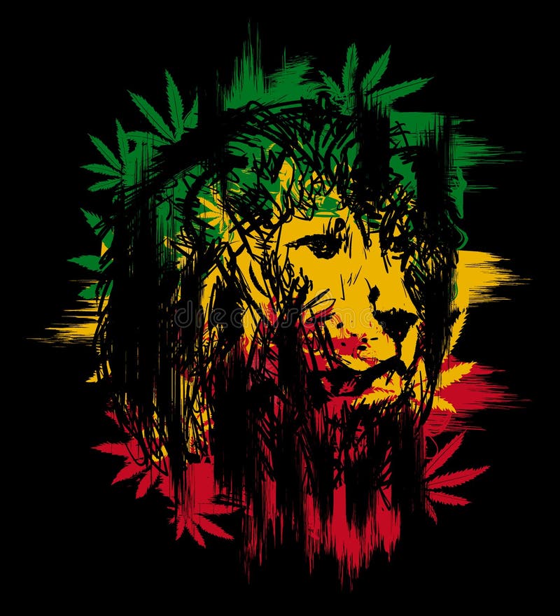 León de Rasta ilustración del vector. Ilustración de rasta - 33055412