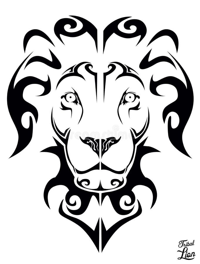 Cabeza Tribal Del León - Variantes Ilustración del Vector - Ilustración ...