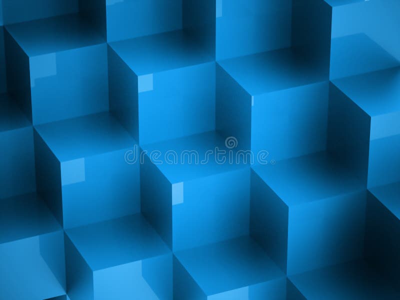 Le bleu cube le concept illustration stock. Illustration du géométrique ...