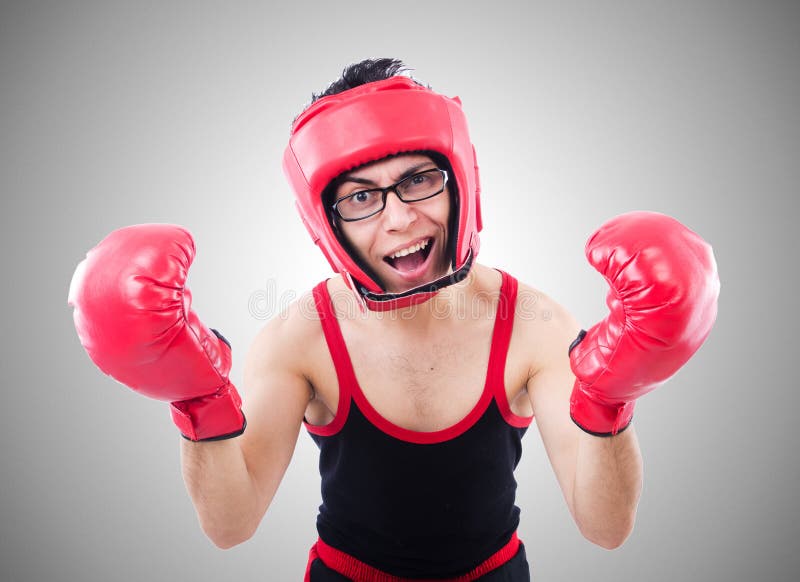 Le Boxeur Drôle D'isolement Sur Le Fond Blanc Image stock - Image of ...