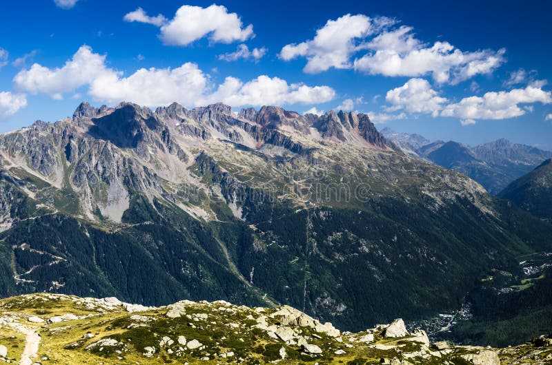 Le Brevent Mountain in Chamonix, France Stock Image - Image of sight ...