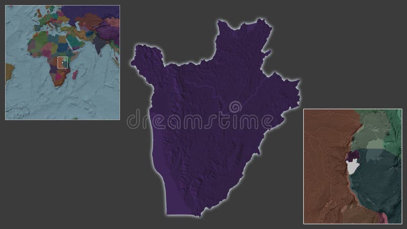 Le Burundi Administratif Pays Et Son Emplacement Illustration Stock