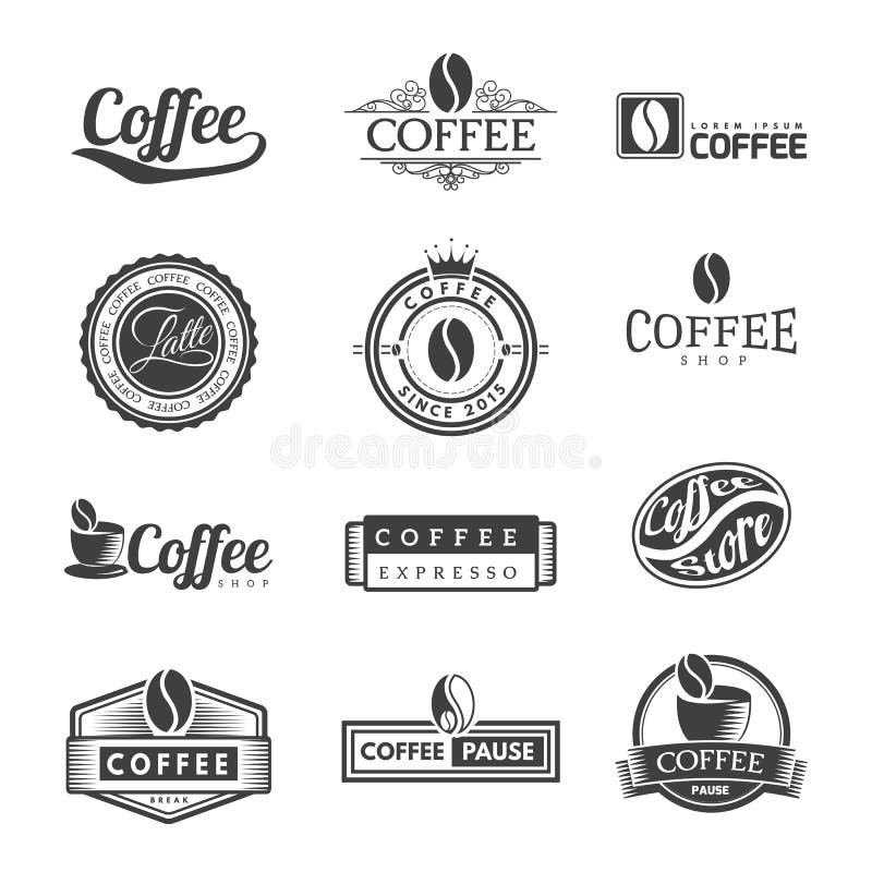 Le café marque le logo illustration de vecteur. Illustration of ...