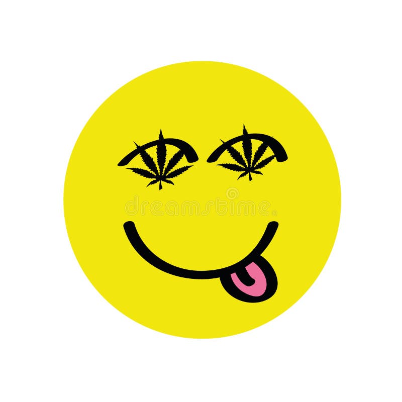 Cannabis Smiley Smile Flat Icon Illustration Stock - Illustration du ...