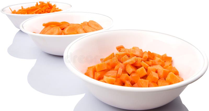 Carote Tritate in Ciotole Bianche VI Fotografia Stock - Immagine di ...