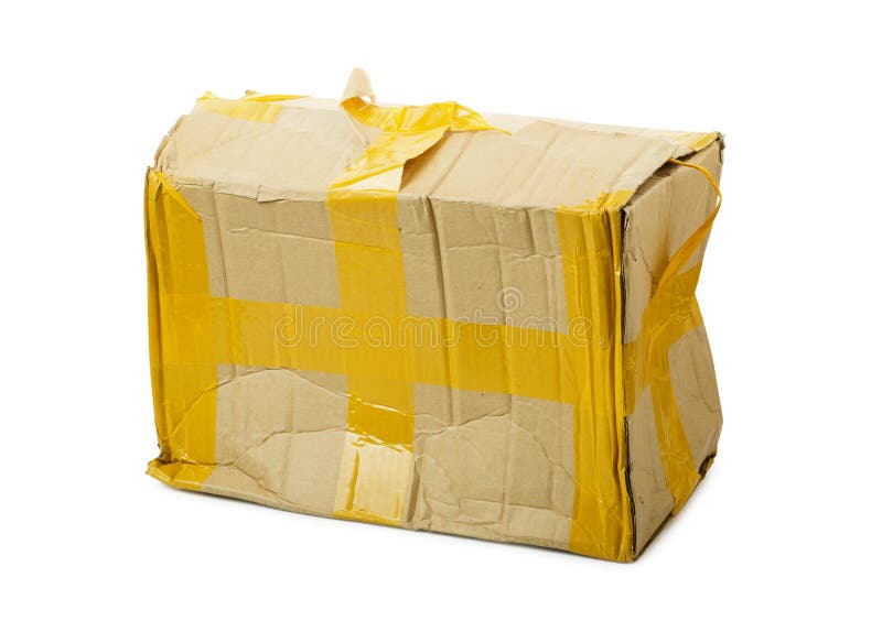 Boîte En Carton Et Enveloppe De Bulle Endommagées Photo stock - Image ...