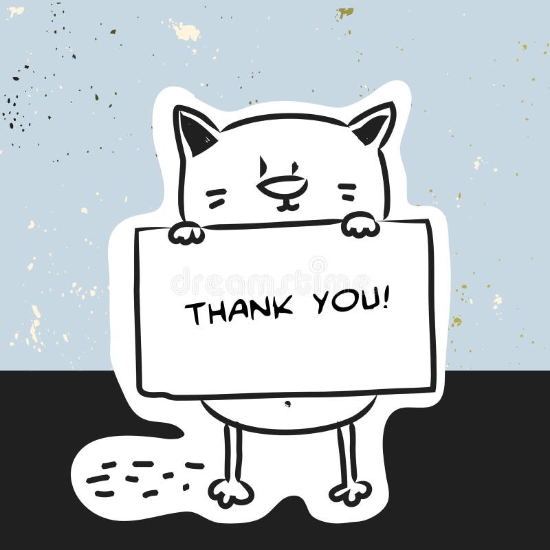 Merci chat illustration de vecteur. Illustration du arrière - 13281489