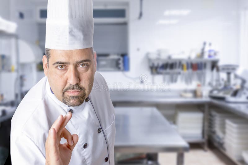 Le Chef Principal Montrant Le Signe Correct Image stock - Image du ...