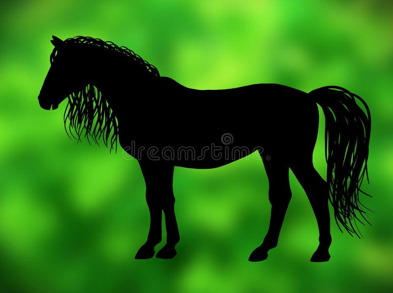 Le cheval sur le fond vert illustration stock. Illustration du chiffre ...