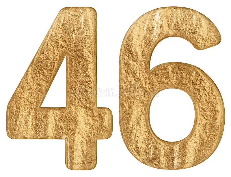 Le Chiffre 46, Quarante-six, D'isolement Sur Le Fond Blanc, 3d Rendent ...