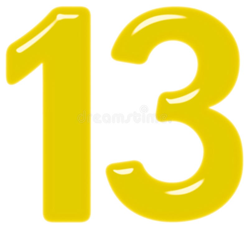 Le Chiffre 13, Treize, D'isolement Sur Le Fond Blanc, 3d Rendent ... Le Chiffre 13, Treize, D'isolement Sur Le Fond Blanc, 3d Rendent ...