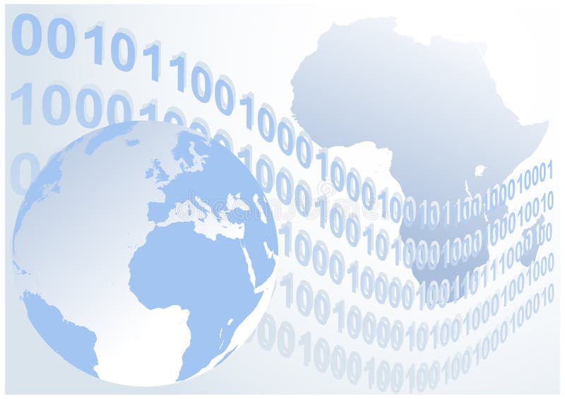 Le Code Binaire Abstrait Ondule Avec Le Fond De Globe Illustration de ...