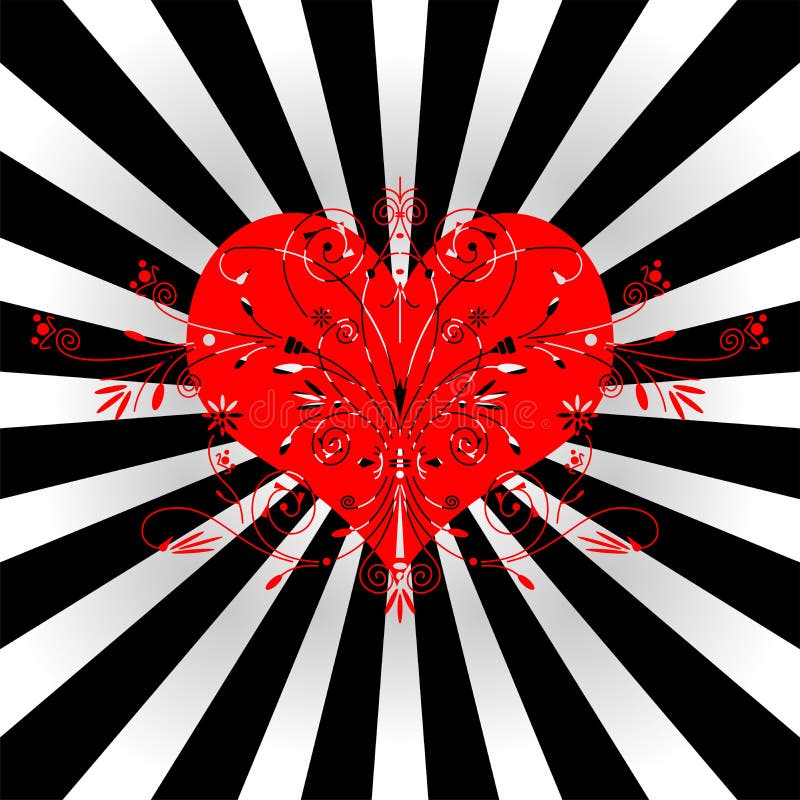 Coeur Stylisé Rouge Sur Le Blanc Illustration de Vecteur - Illustration ...