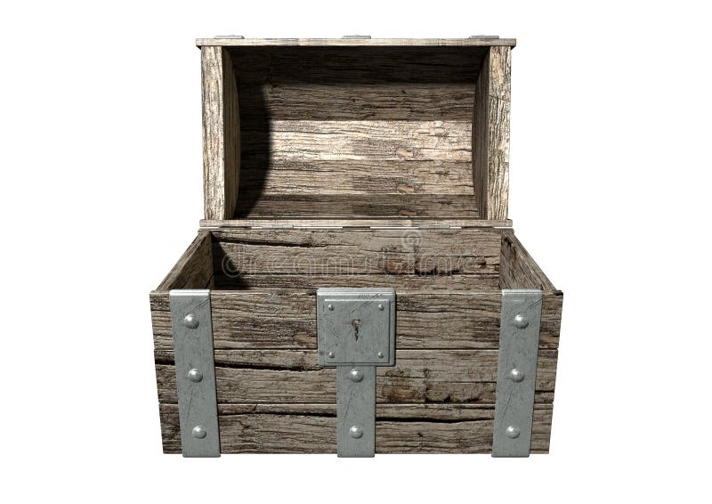 Coffre ouvert et vide image stock. Image du brun, ouvert - 43351377