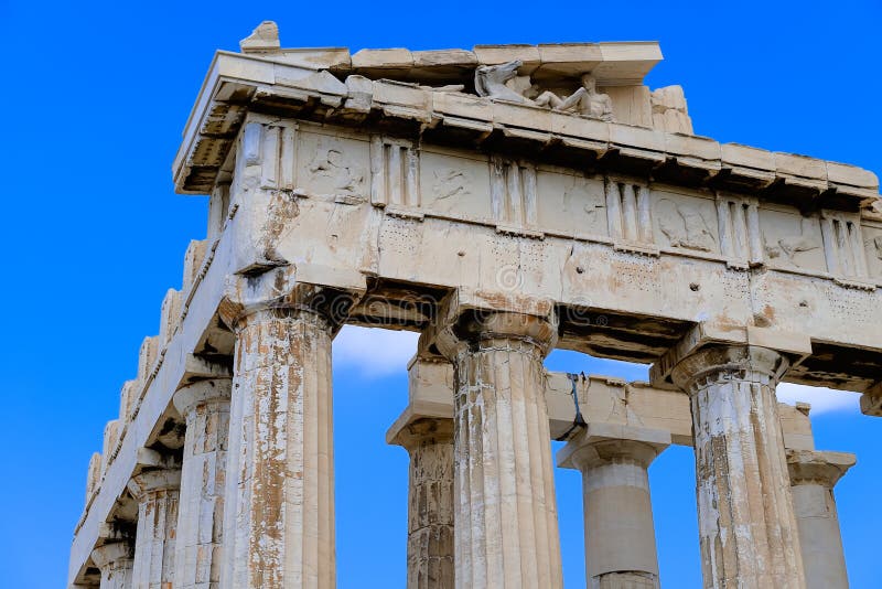 Le Coin Du Parthenon Antique Image stock - Image du horizontal, côte ...