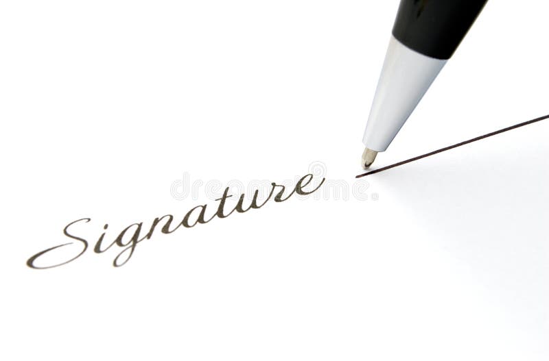 Le Crayon Lecteur De Signature Et De Bille Image stock - Image du bille ...