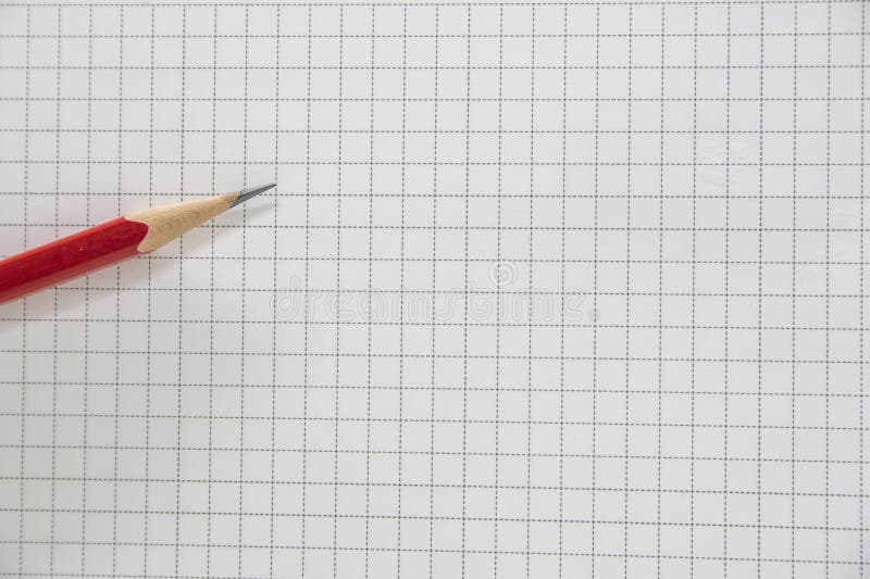 Le Crayon Rouge Au Fond De Grille Image stock - Image du brun, papier ...