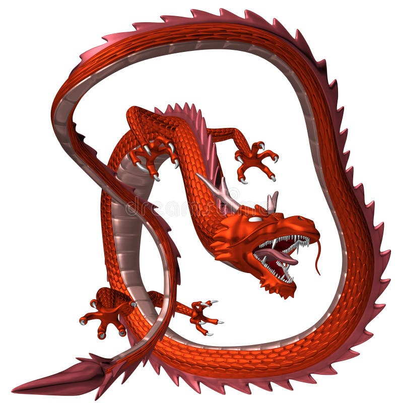 Le Dragon Rouge, Illustration 3D Illustration Stock - Illustration of ...