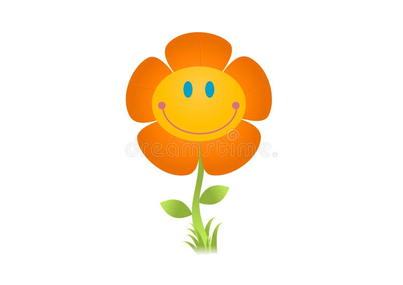 Olycklig Lycklig Smiley För Blomma Vektor Illustrationer - Illustration ...