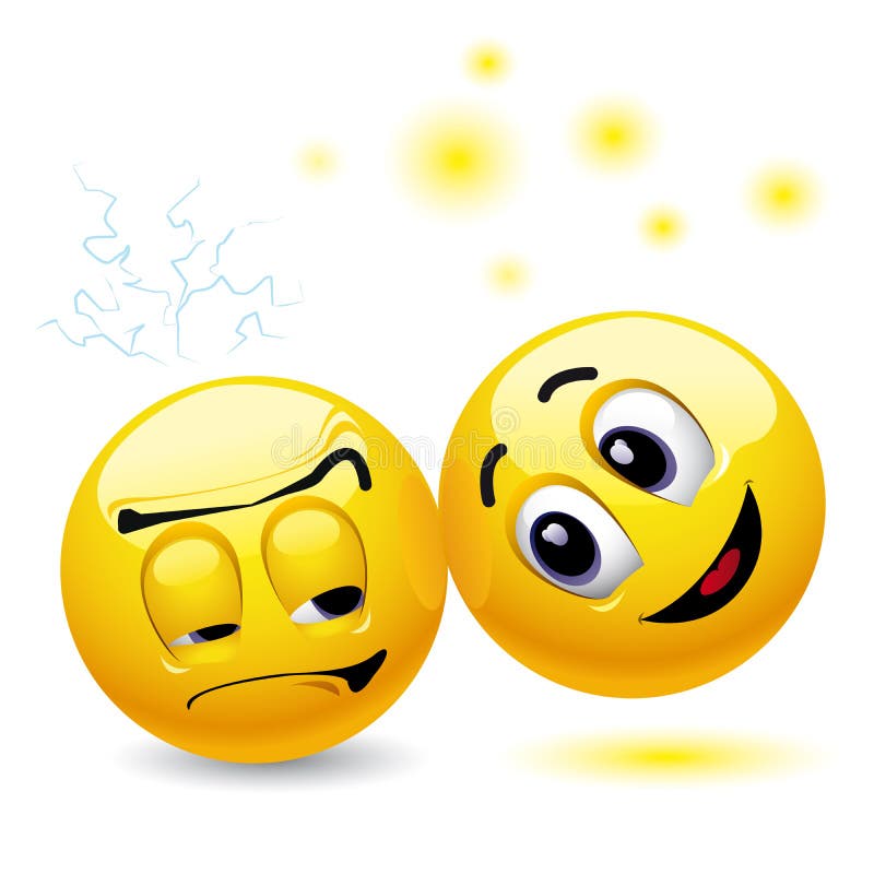 Vektorset Med Roliga Emoji-tänder. Smiley-ikoner Och Emoticons Med ...