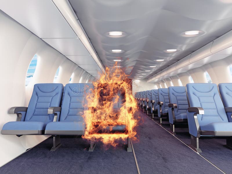 Le feu dans l'avion illustration stock. Illustration du idée - 47392754