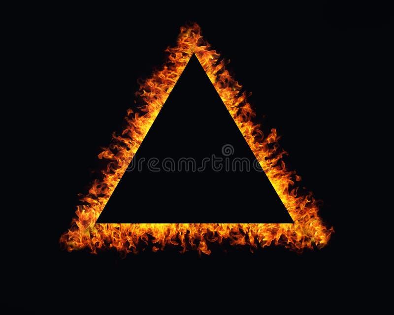 Le Feu De Triangle Flambe Le Cadre Sur Le Noir Illustration Stock ...