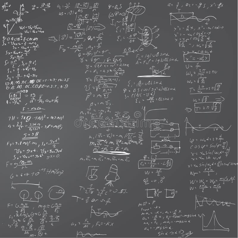 Le Fond Avec Des Formules Physiques Illustration de Vecteur ...